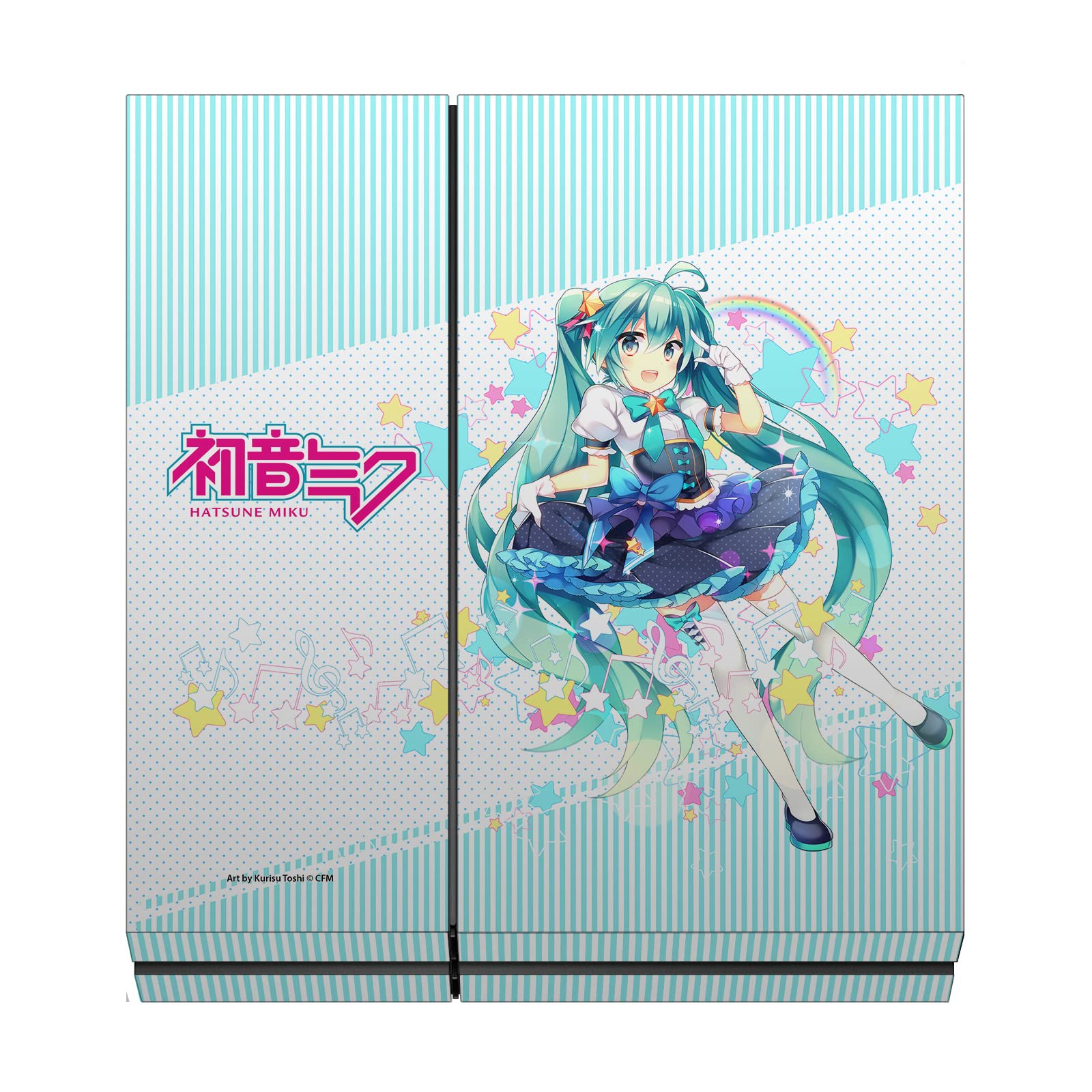 Head Case Designs Officially Licensed Hatsune Miku Stars And Rainbow Graphics Vinyl Sticker Gaming Skin Decal Cover Compatible With Sony PlayStation 4 PS4 Console and DualShock 4 Controller Bundle