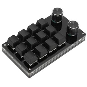 one handed programmable mechanical keyboard, 12 keys rgb programmable macro keyboard with knob plug and play multifunctional mechanical gaming keypad function keypad for