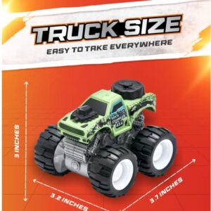 Team Power Monster Trucks Toys for Boys and Girls, 4-Wheel Drive Friction Powered 6-Pack Push and Go Toy Cars with Giant Wheels, 360° Crazy Stunts, Age 3, 4-7 and Above [Amazon Exclusive] (6 Pack)