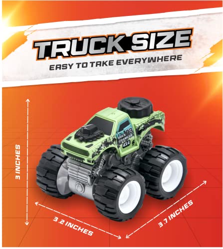 Team Power Monster Trucks Toys for Boys and Girls, 4-Wheel Drive Friction Powered 6-Pack Push and Go Toy Cars with Giant Wheels, 360° Crazy Stunts, Age 3, 4-7 and Above [Amazon Exclusive] (6 Pack)