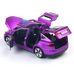 chengchuang Car Model X 1:32 Scale Alloy Diecast Pull Back Electronic Toys with Lights and Sound, Mini Vehicles Toys for Kids Gift Car Lovers Collection (Purple)