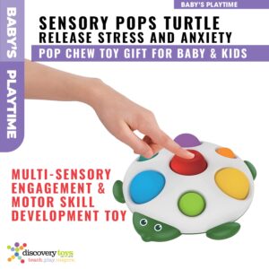 Discovery Toys Sensory POPS Turtle | Fidget Popper Sensory Toy | Push and Pop Chew Toy Gift for Baby, Infant, and Kids | Release Stress and Anxiety | Soothe Toy for Children