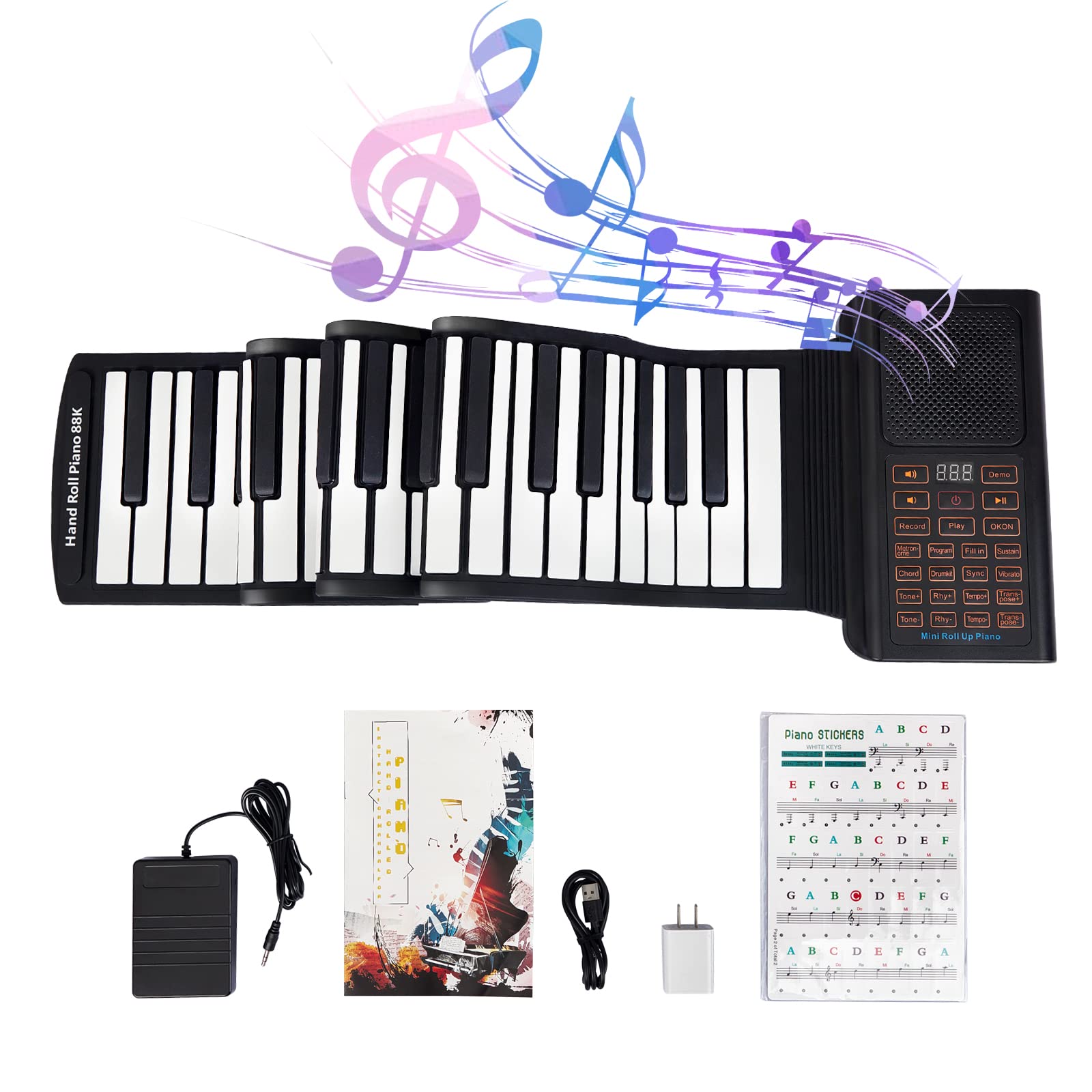 88 Key Keyboard Piano Roll Up Piano Electric Digital Piano Kids Hand Roll Piano For Kids Adults Gifts