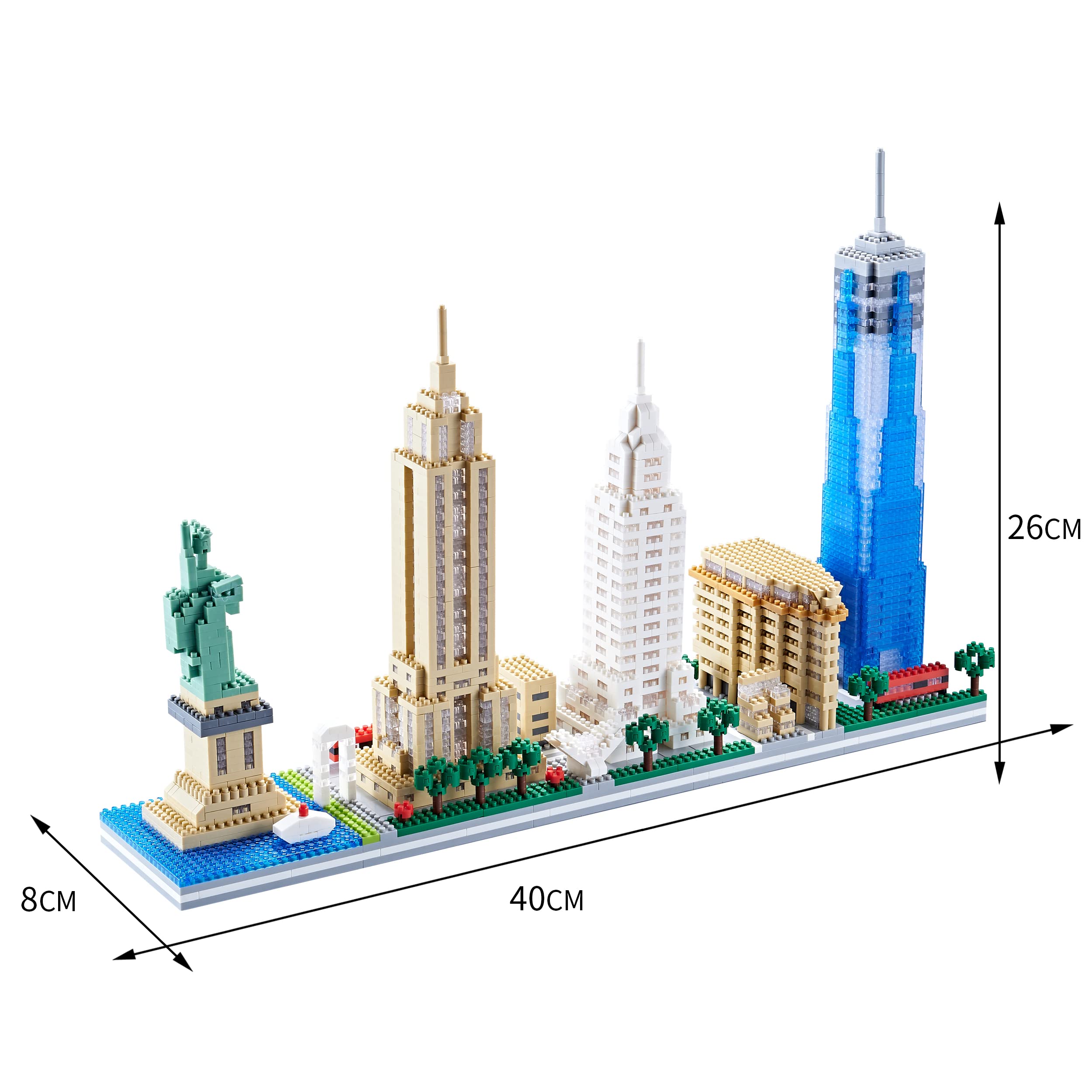 JXRLMB New York Skyline Micro Building Blocks Set City Architecture Model Kit Skylines Collection Set for Adults and Kids 3452 Pieces Bricks