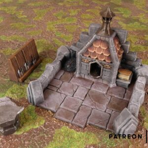 EnderToys Dwarf Settlement Forge by Makers Anvil, 3D Printed Tabletop RPG Scenery and Wargame Terrain for 28mm Miniatures