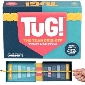 tug! trivia battle board game | 2-20 players | tuga war in a box | party game | adults & kids 12 13 14 15 + | 1400 questions | best fun card games for family, couples, teens