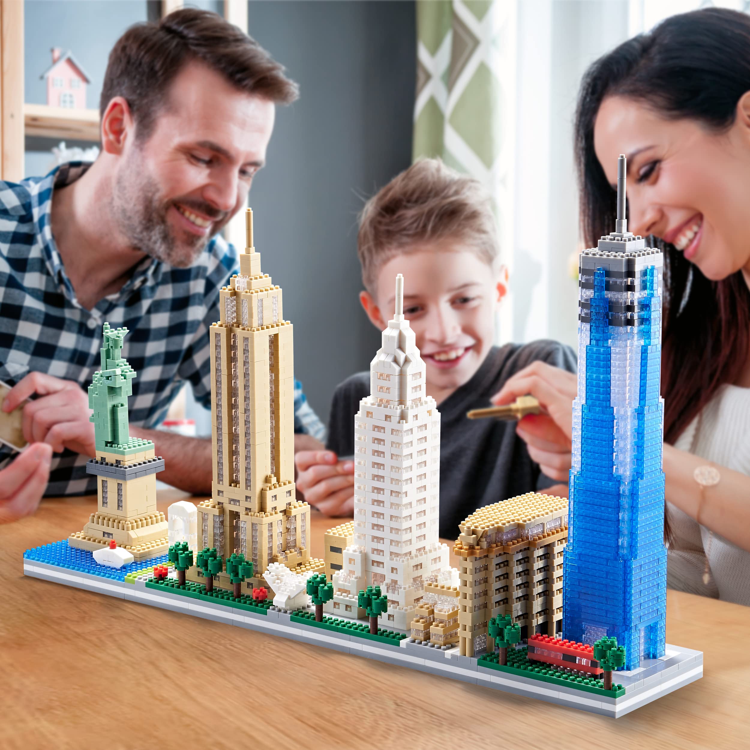 JXRLMB New York Skyline Micro Building Blocks Set City Architecture Model Kit Skylines Collection Set for Adults and Kids 3452 Pieces Bricks