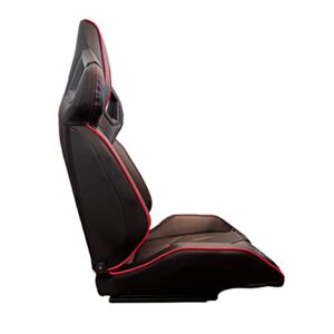 GTR Simulator GTA Model Majestic Black Frame with Adjustable Leatherette Pista Racing Seat Racing Driving Gaming Simulator Cockpit Chair (Pista-Black/Red)