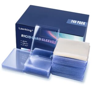 Top Loader Card Sleeves 480 ct, 35 PT Premium 240 Top Loader and 240 Clear Soft Sleeves for Cards Thick Hard Plastic Card Sleeves, 3" x 4" Trading Cards Protector for Sports Cards, Trading Cards