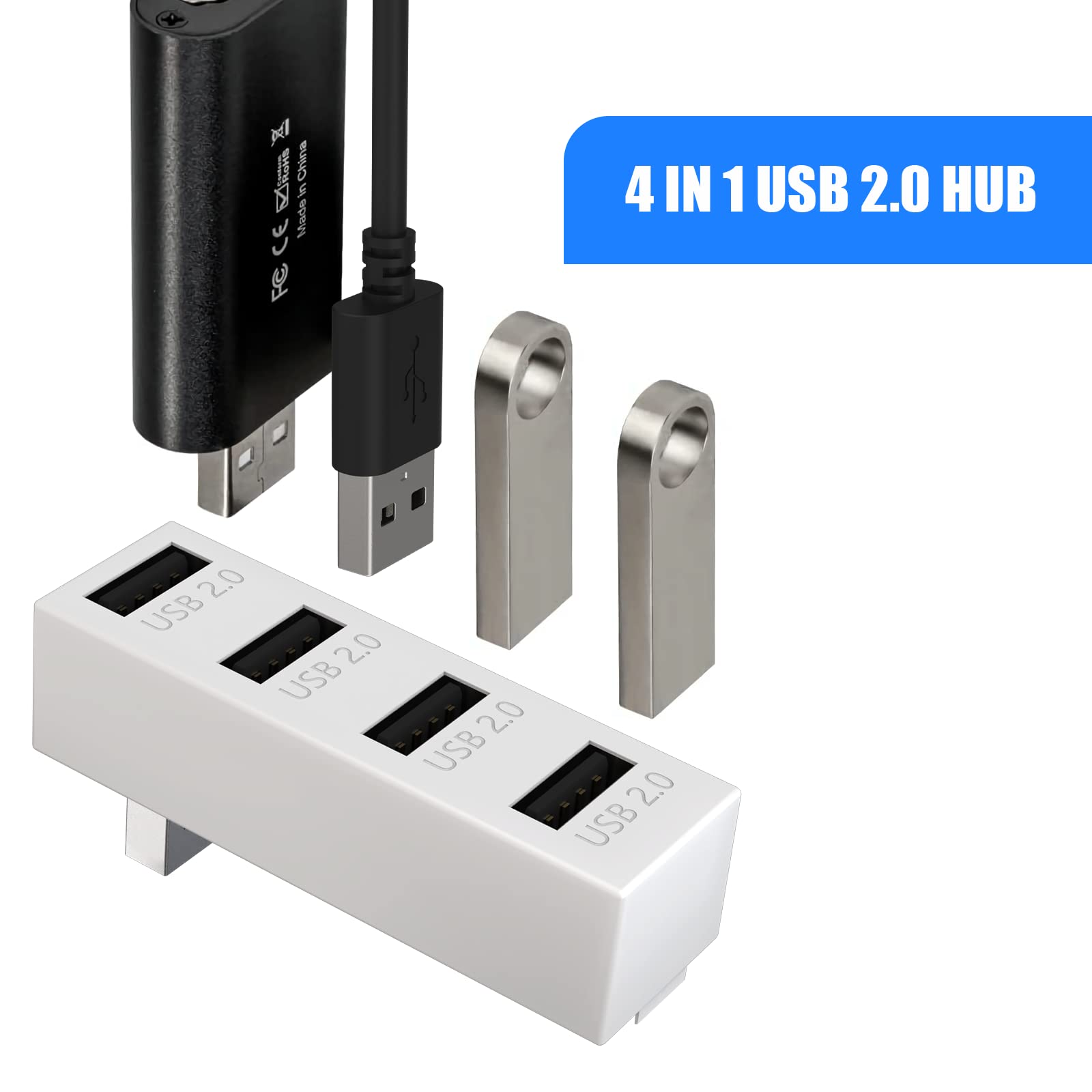 4 Ports USB Hub 2.0 for Xbox Series S Console, High Speed USB Hub Splitter Expansion Adapter for Xbox Series S Accessories