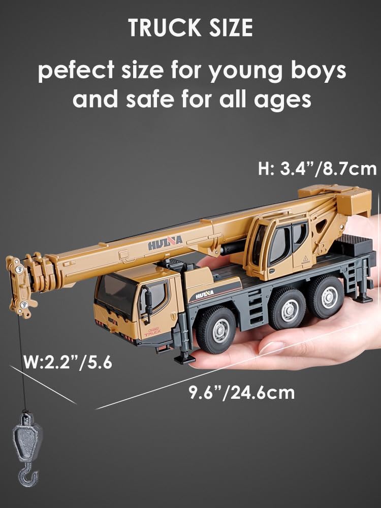 Gemini&Genius 1/50 Scale Autocrane Toys, Crane Truck Construction Vehicle, Alloy Boom Truck Engineering Car Models, Great Gifts, Collections, Cake Toppers, Room Decoration for Kids