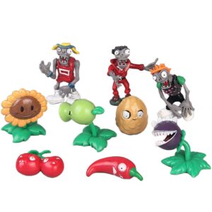 jhesao 9 pcs pvz toys set figurines series plush pvc toys new, great gifts for kids and fans, birthday and party