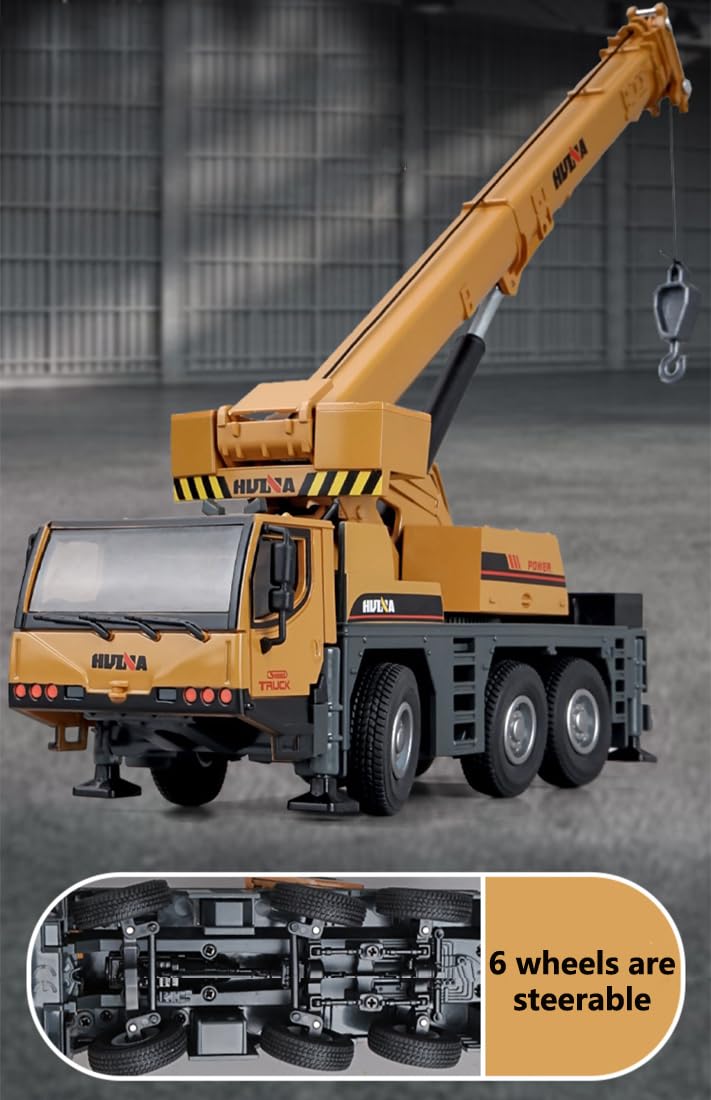 Gemini&Genius 1/50 Scale Autocrane Toys, Crane Truck Construction Vehicle, Alloy Boom Truck Engineering Car Models, Great Gifts, Collections, Cake Toppers, Room Decoration for Kids