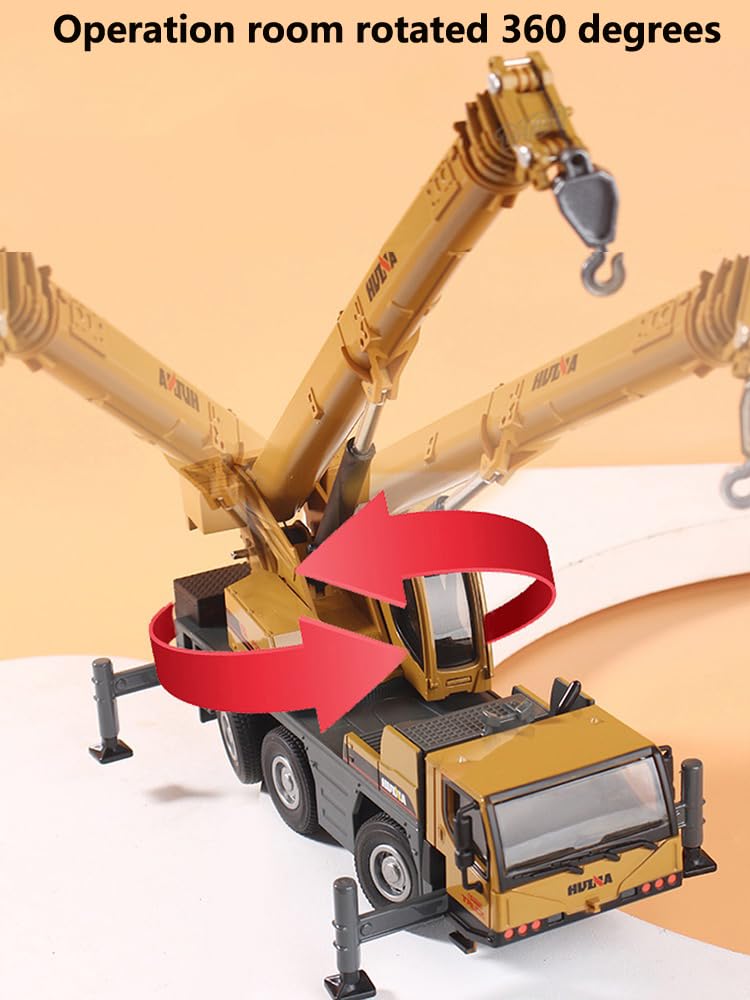 Gemini&Genius 1/50 Scale Autocrane Toys, Crane Truck Construction Vehicle, Alloy Boom Truck Engineering Car Models, Great Gifts, Collections, Cake Toppers, Room Decoration for Kids