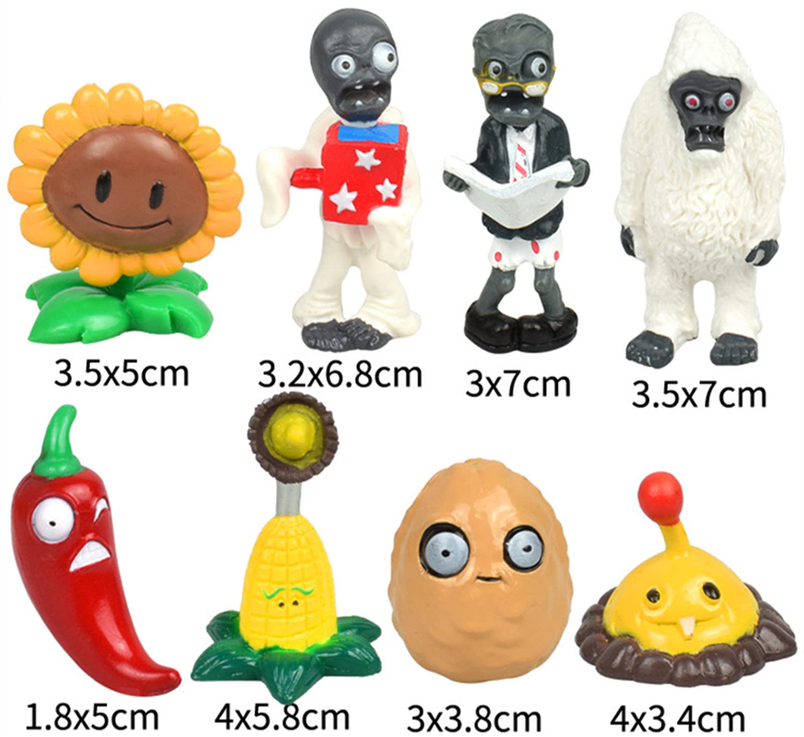 JHESAO 16 PCS Plants PVZ Toys Set Zombies Figurines Series PVZ Plush PVC Toys New, Great Gifts for Kids and Fans, Birthday and Party