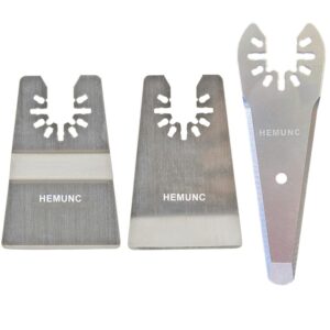 hemunc oscillating tool scraper blades 3pack for caulk adhesive sealant removal for dewalt milwaukee ryobi bosch craftsman dremel mulimaster rockwell multitool scraper blades