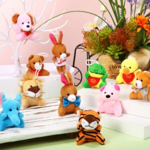 Zhanmai 100 Pcs Mini Plush Stuffed Animal Bulk Small Animal Toys Keychain Decoration Party Favors Easter Egg Stuffer for Kids Birthday Carnival Classroom Prizes Gift Goodie Bag Filler (Cute Style)