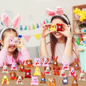 Zhanmai 100 Pcs Mini Plush Stuffed Animal Bulk Small Animal Toys Keychain Decoration Party Favors Easter Egg Stuffer for Kids Birthday Carnival Classroom Prizes Gift Goodie Bag Filler (Cute Style)