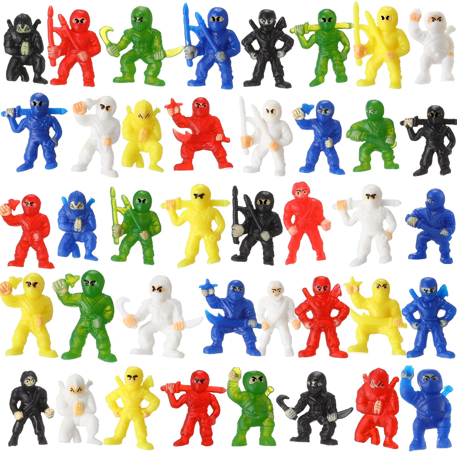 Chivao Mini Ninja Figurines Party Favors Toys Assorted Action Warrior Figures Playset Ninja Party Supplies Cake Topper for Ninja Birthday(200 Pack)