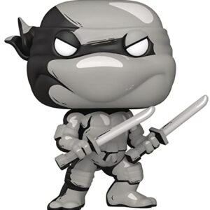 POP Teenage Mutant Ninja Turtles - Leonardo (PX Previews Exclusive) Black & White Chase Funko Vinyl Figure (Bundled with Compatible Box Protector Case), Multicolor, 3.75 inches