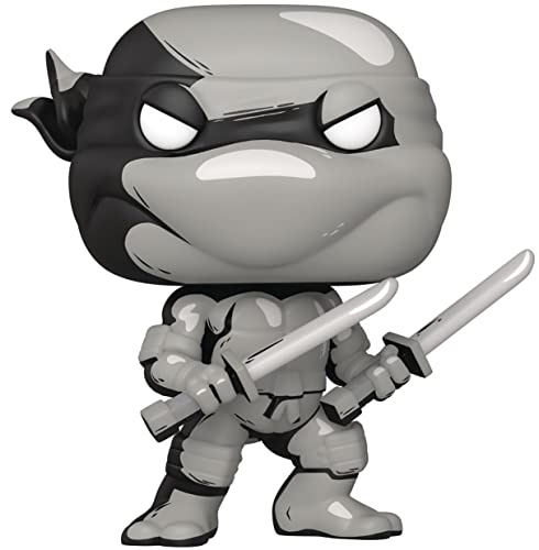 POP Teenage Mutant Ninja Turtles - Leonardo (PX Previews Exclusive) Black & White Chase Funko Vinyl Figure (Bundled with Compatible Box Protector Case), Multicolor, 3.75 inches