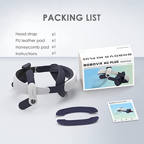 BOBOVR M2 Plus Head Strap,Compatible with Meta Quest 2,Enhanced Comfort and Reduce Facial Stress,VR Accessories（M2 Upgrade）