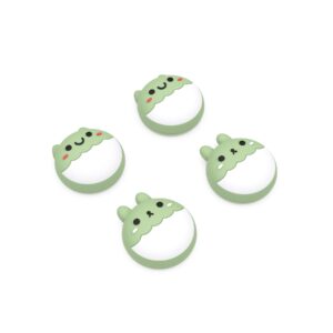 playvital rabbit & squirrel cute thumb grip caps for ps5/4 controller, silicone analog stick caps cover for xbox series x/s, thumbstick caps for switch pro controller - matcha green