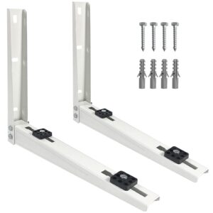 air conditioner support brackets, mini split wall mounting window ac bracket stand for outdoor ac unit 7000-15000 btu weather proof shelf to protect from dirt and vandalism(2 pcs, 17.3" x 14.5")