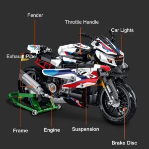 dOvOb Motorcycle 1000 RR Model Building Blocks Set, 912 Pieces Bricks, MOC Toys as Gift for Kids or Adult