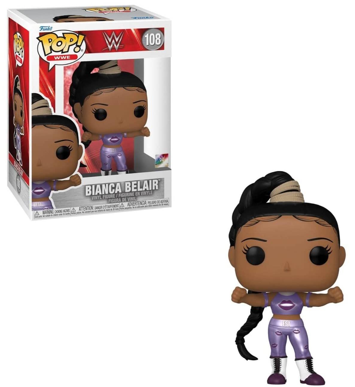 POP WWE: Bianca Bel Air Funko Pop| Vinyl Figure (Bundled with Compatible Pop Box Protector Case), Multicolor, 3.75 inches