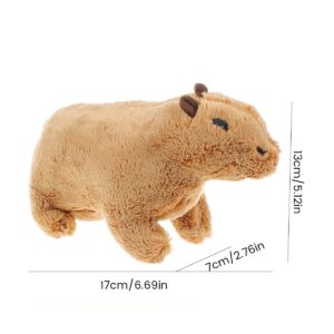 HOTBEST Capybara Rodent Plush Toy, Cute Cartoon Capybara Stuffed Animal, Heal Your Mood, Super Soft Brown Plush Doll Toy Figure, Wild Animals Crawling Plushie Toys for Kids Adult Lovers (Brown)