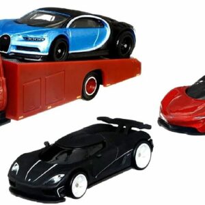 4-Car Set Compatible with Hot Wheels Premium Collector: Bugatti Chiron, Agera, Mclaren