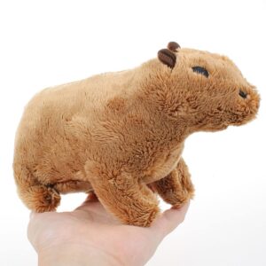 hotbest capybara rodent plush toy, cute cartoon capybara stuffed animal, heal your mood, super soft brown plush doll toy figure, wild animals crawling plushie toys for kids adult lovers (brown)