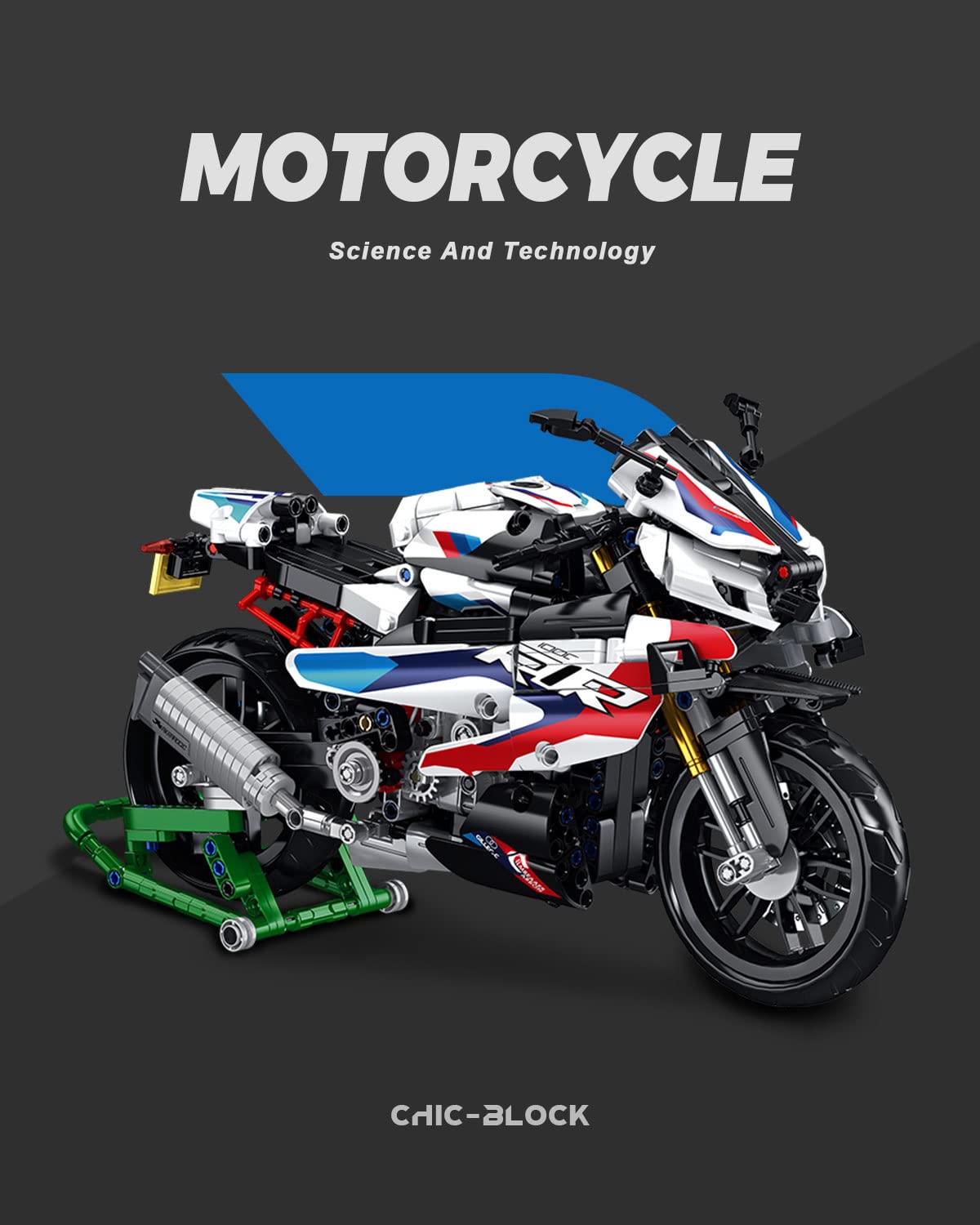 dOvOb Motorcycle 1000 RR Model Building Blocks Set, 912 Pieces Bricks, MOC Toys as Gift for Kids or Adult