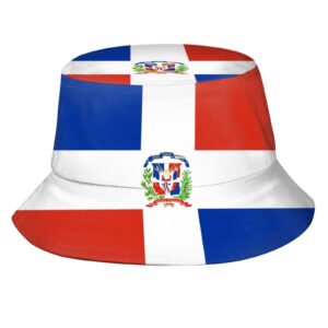 cute dominican flag bucket hats fashion sun cap packable outdoor dominican patriotic fisherman hat for women men