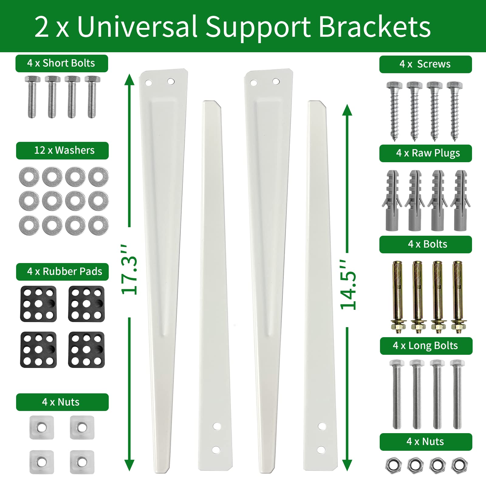 Air Conditioner Support Brackets, Mini Split Wall mounting Window AC Bracket Stand for Outdoor AC Unit 7000-15000 BTU Weather Proof Shelf to Protect from Dirt and Vandalism(2 Pcs, 17.3" x 14.5")