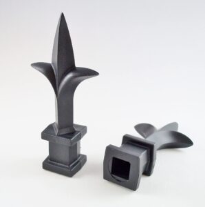 retrospec creations 10 each for 1/2” black plastic finial tops for iron picket fence triad spear – #1-50