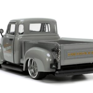 Jada Toys Just Trucks 1:24 1953 Chevy Pickup Die-cast Car Gray with Tire Rack, Toys for Kids and Adults