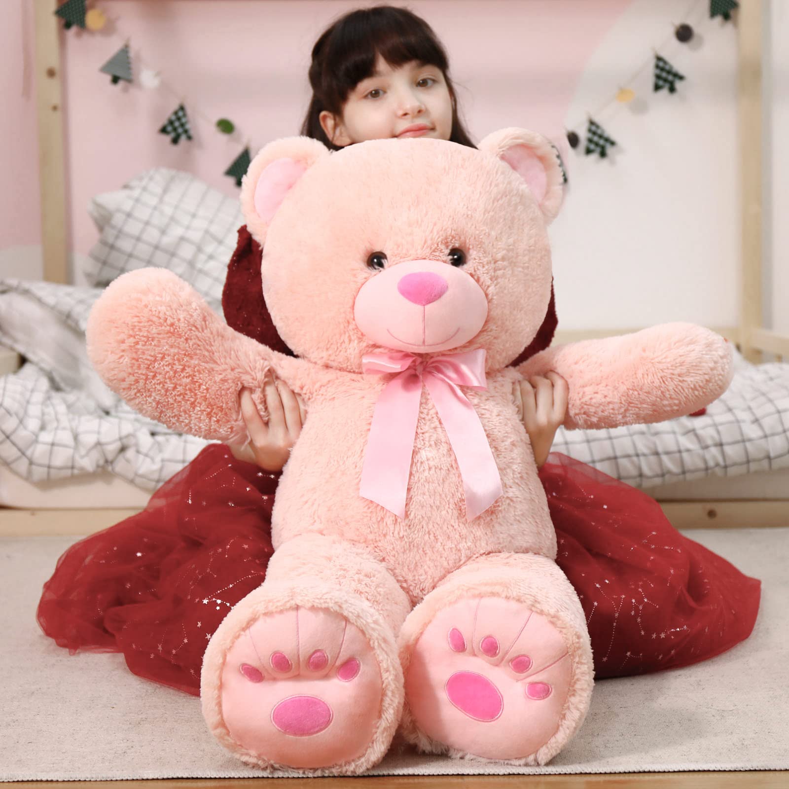 MorisMos Giant Teddy Bear Stuffed Animal, Big Teddy Bear Life Size, 36in Large Teddy Bear Cuddly Soft for Baby Shower, Boys, Girls