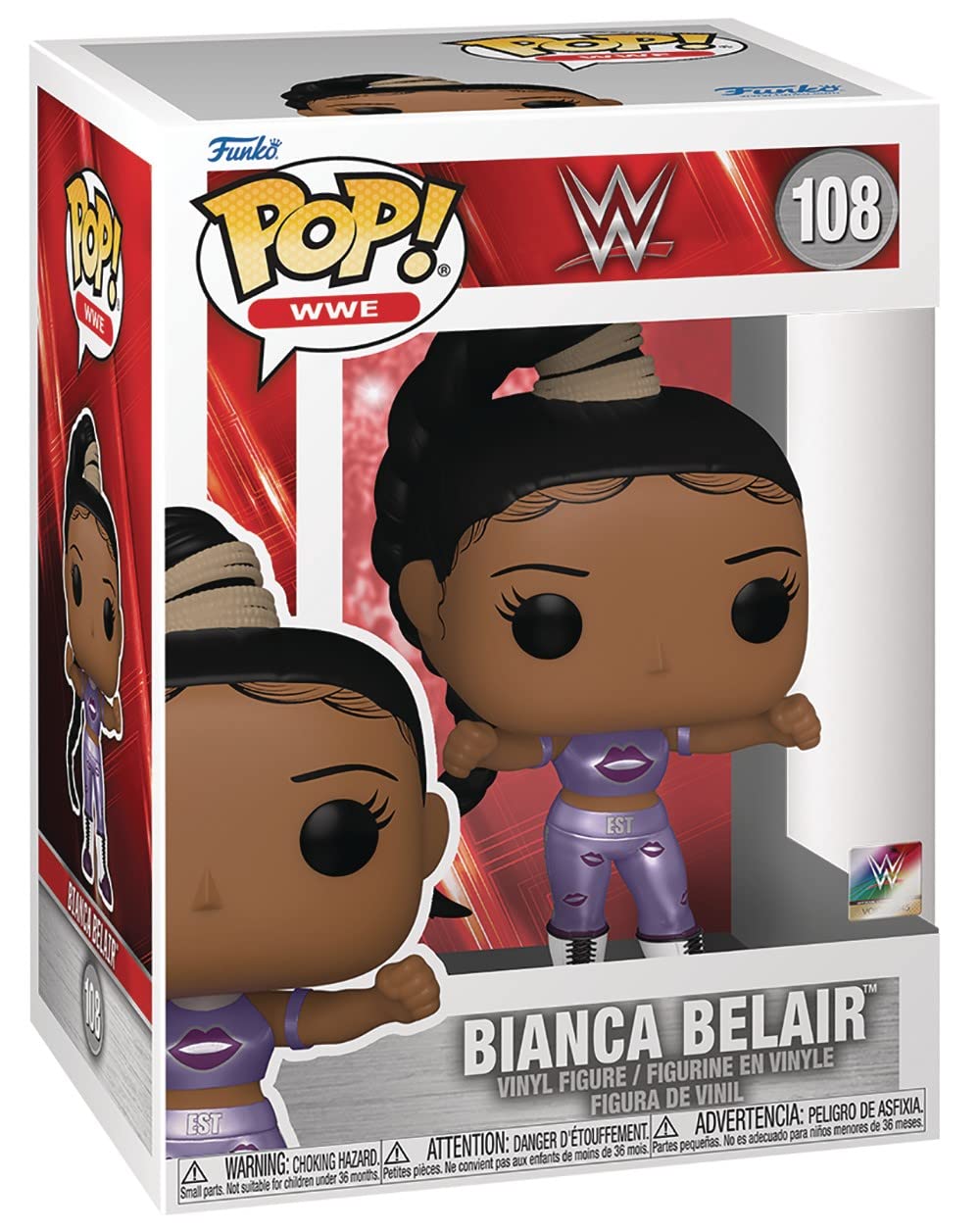 POP WWE: Bianca Bel Air Funko Pop| Vinyl Figure (Bundled with Compatible Pop Box Protector Case), Multicolor, 3.75 inches