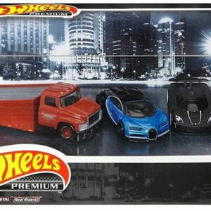 4-Car Set Compatible with Hot Wheels Premium Collector: Bugatti Chiron, Agera, Mclaren