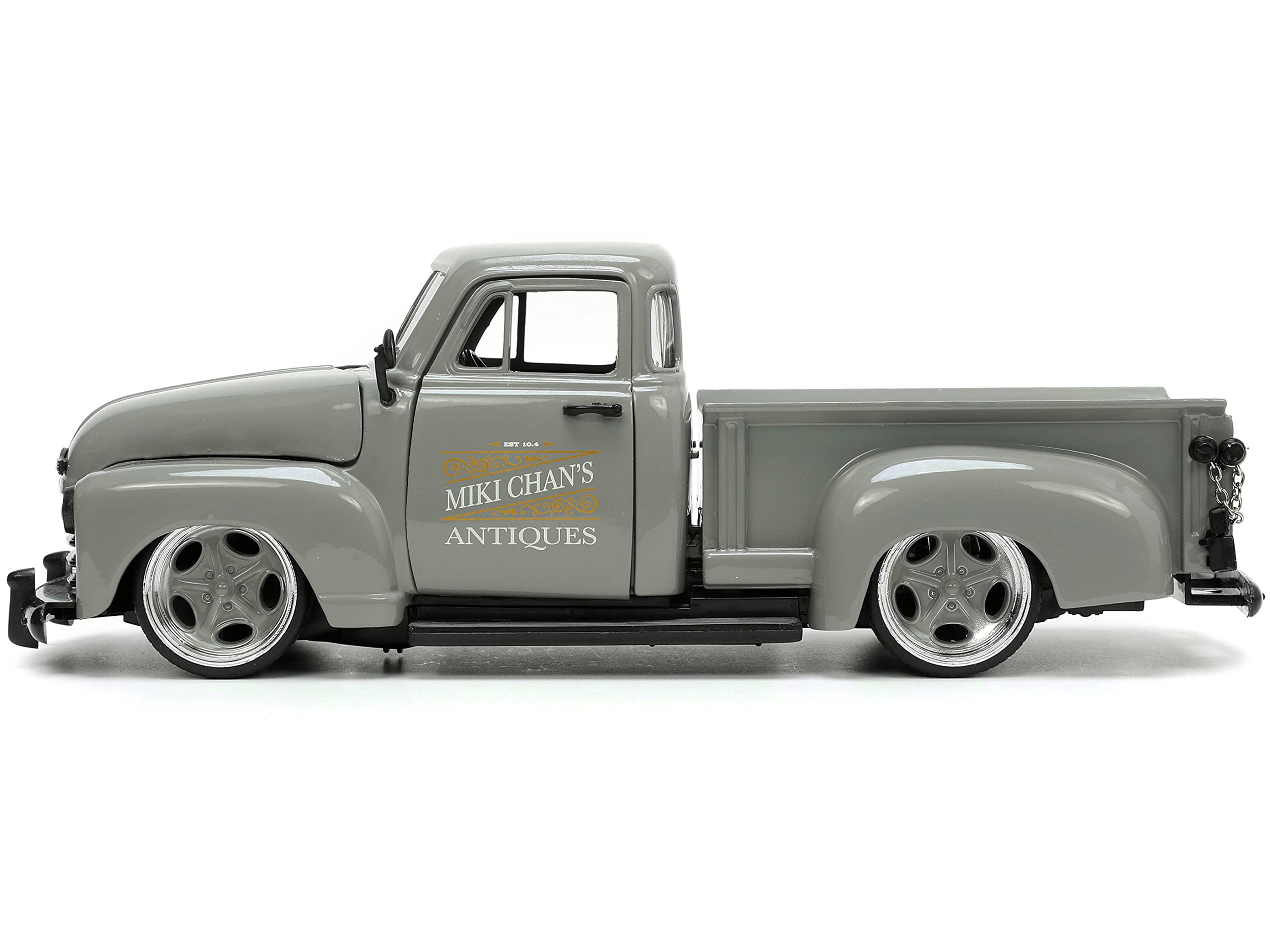 Jada Toys Just Trucks 1:24 1953 Chevy Pickup Die-cast Car Gray with Tire Rack, Toys for Kids and Adults