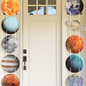 Sabary 10 Pcs Planets Theme Party Decor Solar System Decorations Outer Space Banner Cardboard Cutout Birthday Party Favors Planet Space Sign Porch Banner for Space Birthday Party Supplies