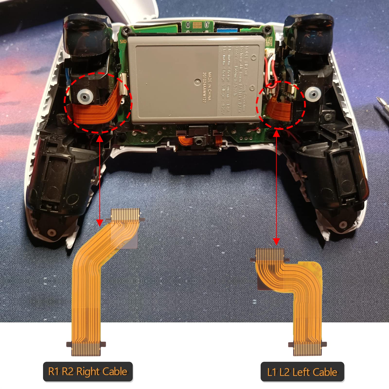 YWLRONG R2 L2 L1 R1 Flex Cable for Sony PlayStation 5 PS5 Connector Cable Replacement for PS5 Handle Controller Trigger Button Ribbon Cable(Left & Right)