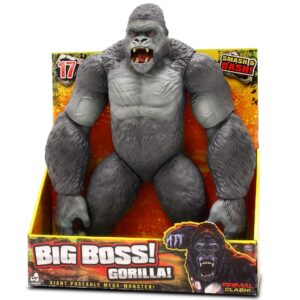 lanard primal clash! big boss gorilla! - 17'' action figure, giant poseable mega-monster, ages 3+