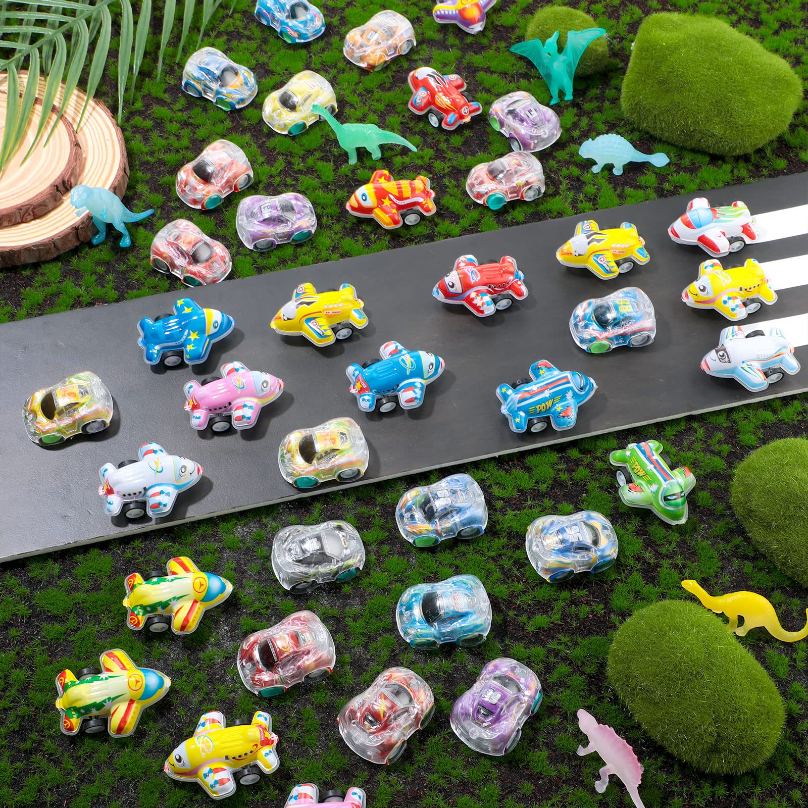 Leitee 150 Pack Mini Pull Back Car Bulk Birthday Party Favors Carnival Prizes Racing Vehicles Pull Back Car for Goodie Bag Stuffers Classroom Exchange Gifts(Planes Car)