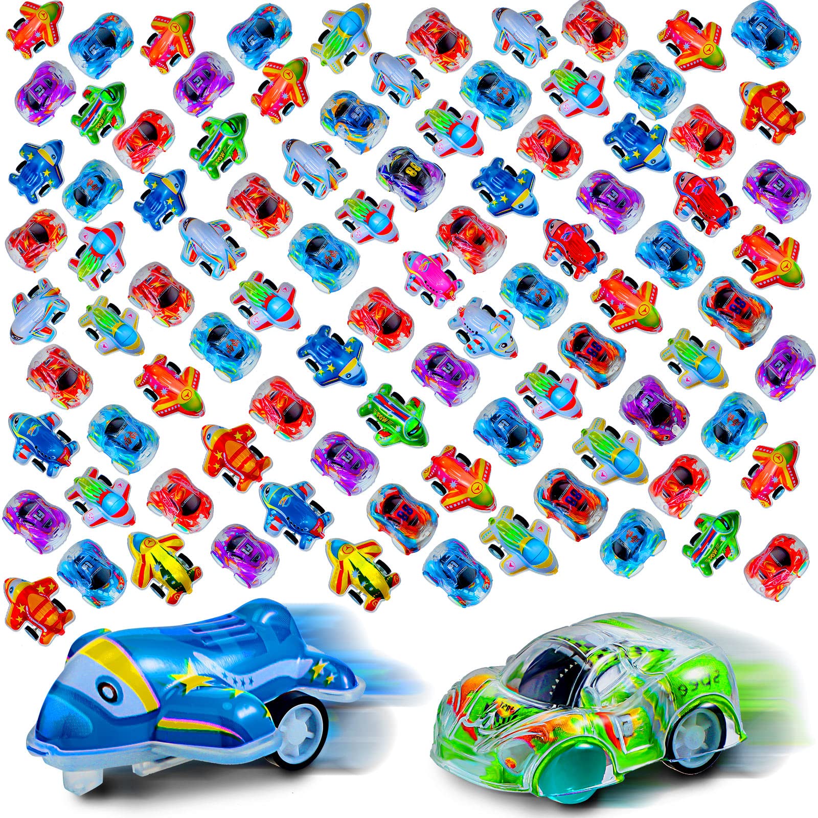 Leitee 150 Pack Mini Pull Back Car Bulk Birthday Party Favors Carnival Prizes Racing Vehicles Pull Back Car for Goodie Bag Stuffers Classroom Exchange Gifts(Planes Car)