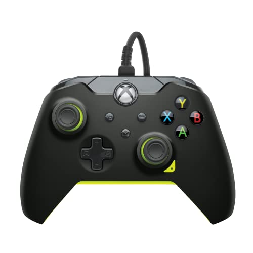 PDP Wired Xbox Game Controller - Licensed for Xbox Series X|S/Xbox One, Dual Vibration Gamepad, App Supported - Electric Black/Yellow (Amazon Exclusive)