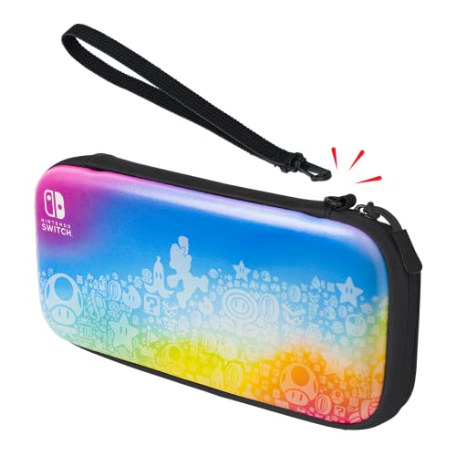 PDP Travel Case with Wrist Strap and Built-in Stand - Nintendo Switch/Lite/OLED Compatible - Super Mario Lumalee Star Spectrum