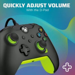 PDP Wired Xbox Game Controller - Licensed for Xbox Series X|S/Xbox One, Dual Vibration Gamepad, App Supported - Electric Black/Yellow (Amazon Exclusive)